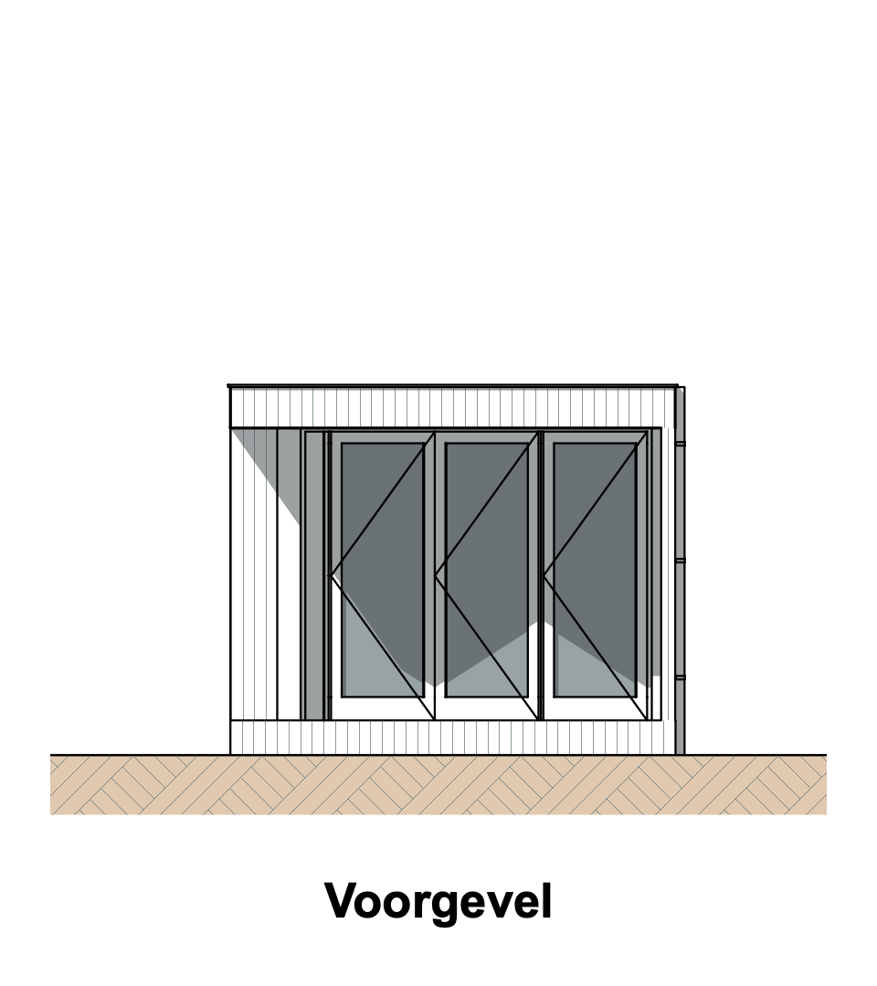 Geïsoleerd prefab tuinkantoor van Tuinkantoor24.nl